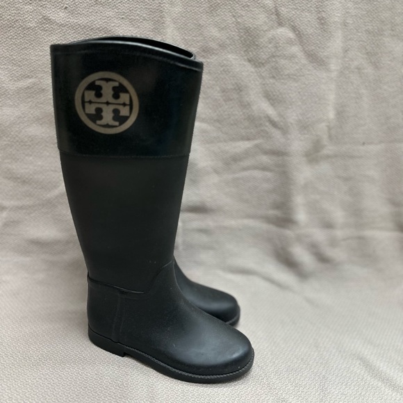 Tory Burch | Shoes | Tory Burch Womens Sz 6m Black Rubber Rain Boots ...